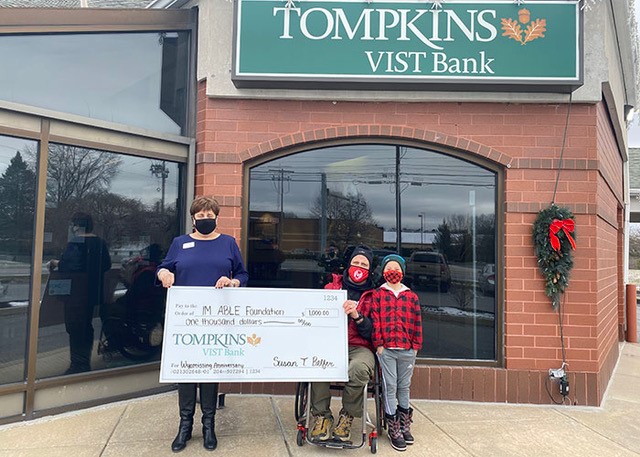 Tompkins VIST Bank Donates $1,000 to IM ABLE Foundation - BCTV