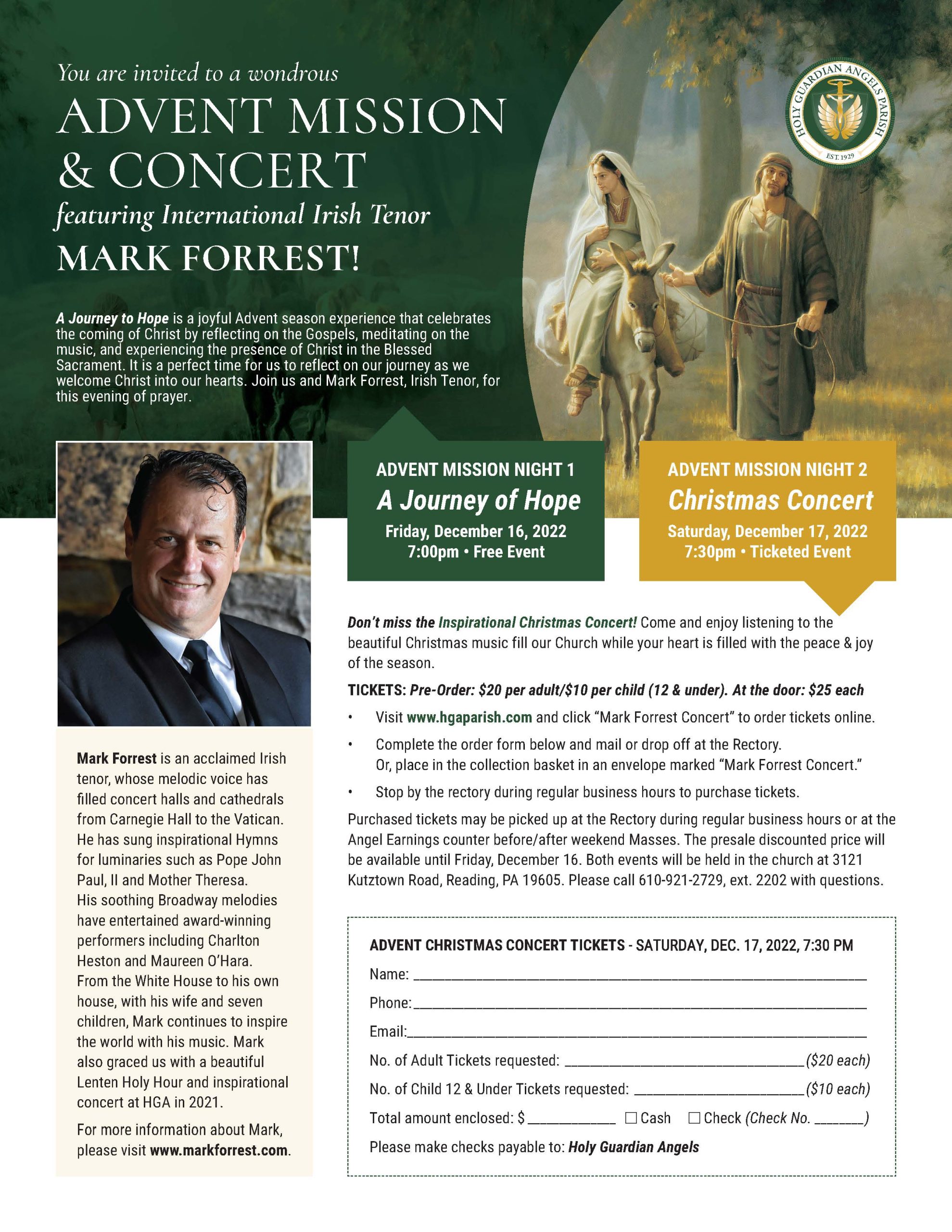 Advent Christmas Concert with Mark Forrest, Irish Tenor - BCTV