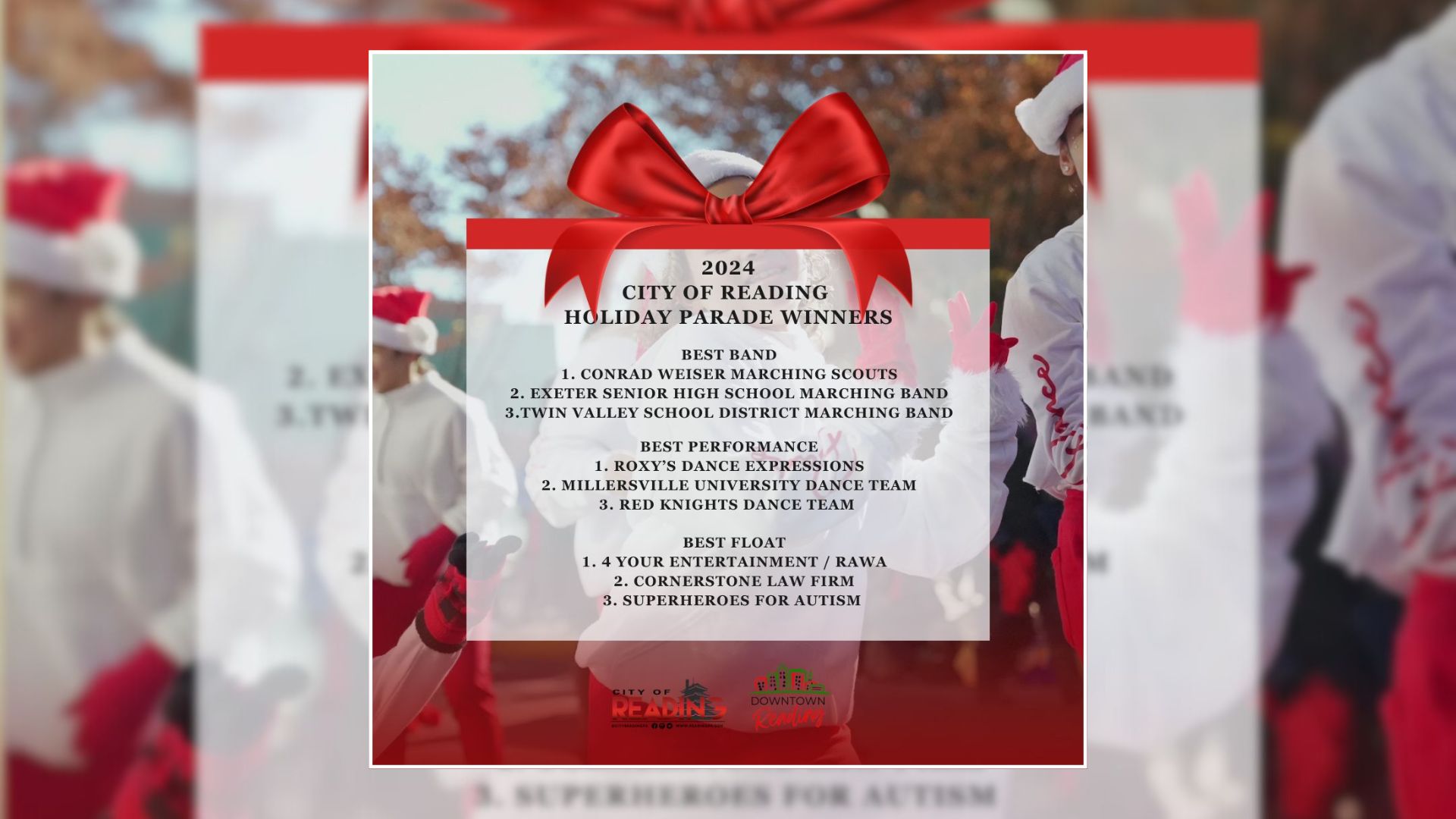 City of Reading Announces 2024 Holiday Parade Competition Winners - BCTV